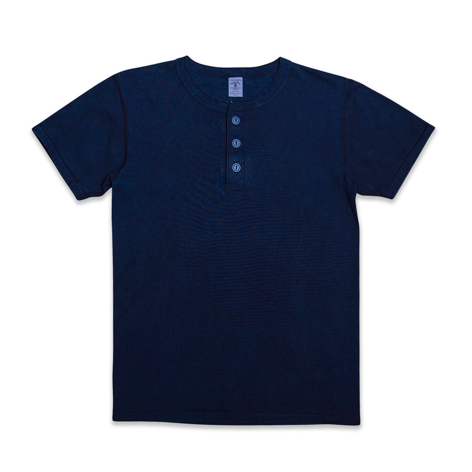 Indigo Henley Tee / Blue Indigo – VELVA SHEEN