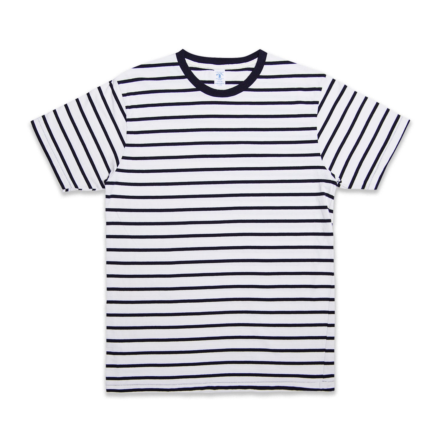 Uneven Stripe S/S C/N Tee / White/Navy – VELVA SHEEN